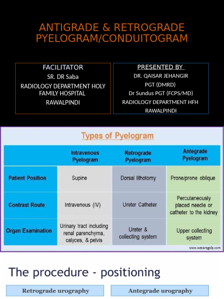 Antigrade & Retrograde Pyelogram-1 | PDF | Medical Procedures ...