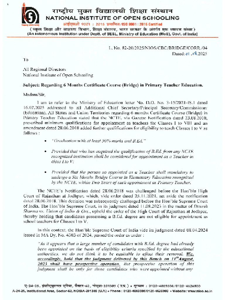 Six Months Bridge Course | PDF