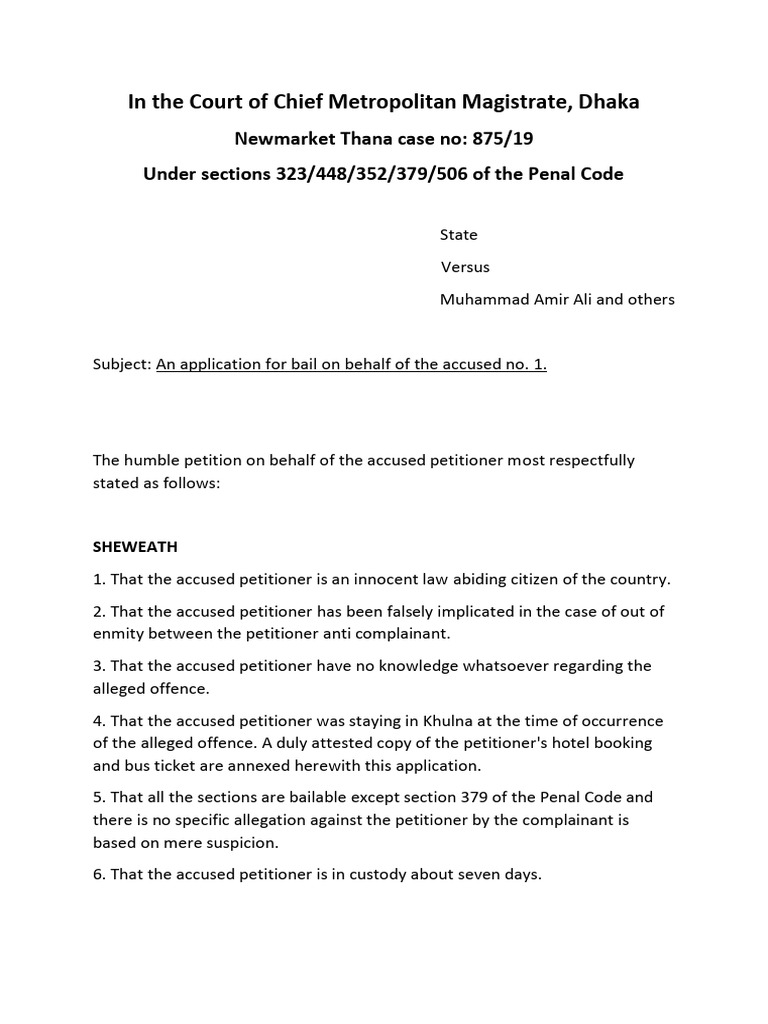Bail Petition | PDF