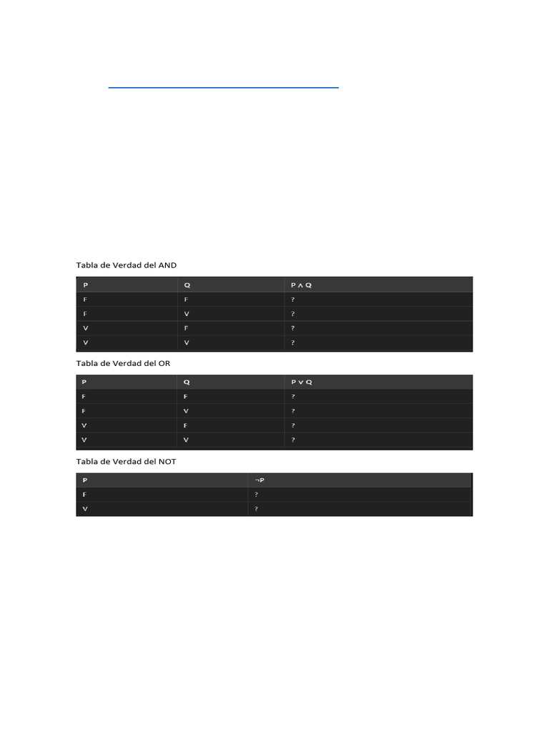 Actividad Operadores Logicos 28 de Febrer | PDF