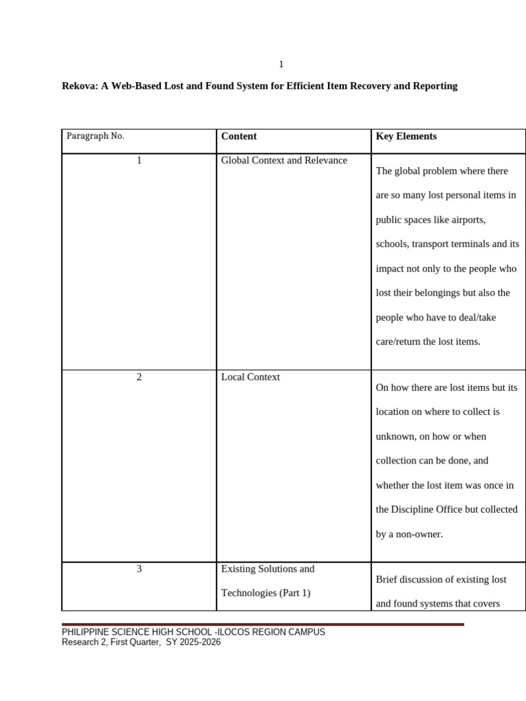 Web-Based Lost and Found System: Rekova | PDF | Citation