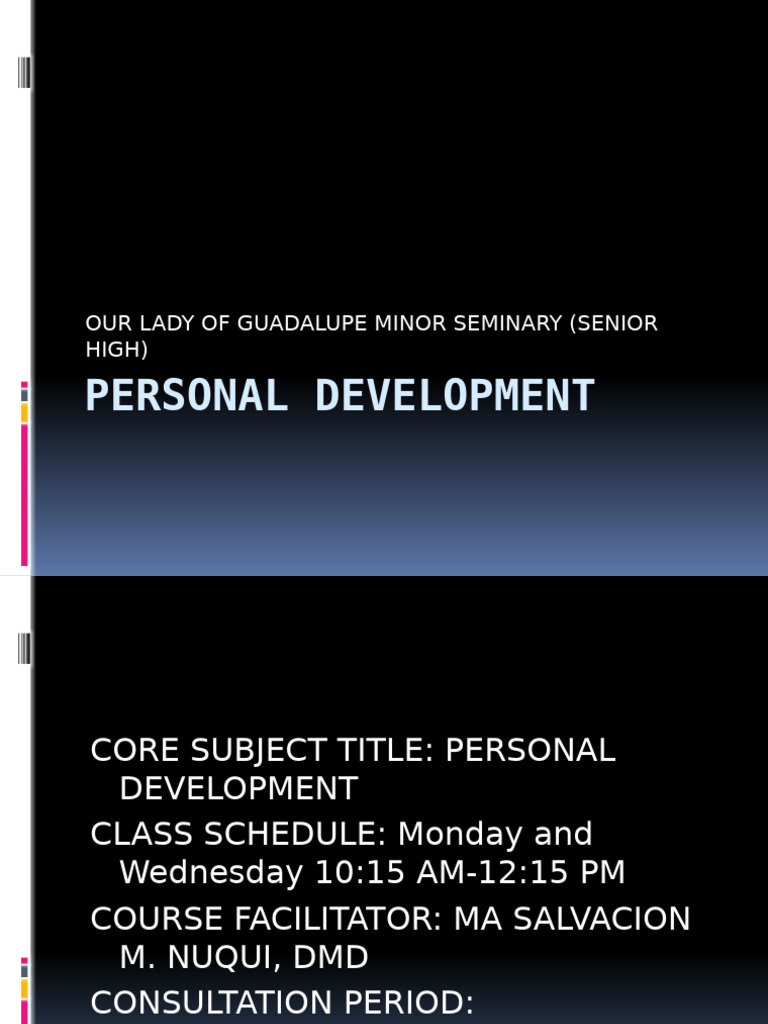 Lessons 1 and 2 PerDev First Semester | PDF | Attitude (Psychology ...