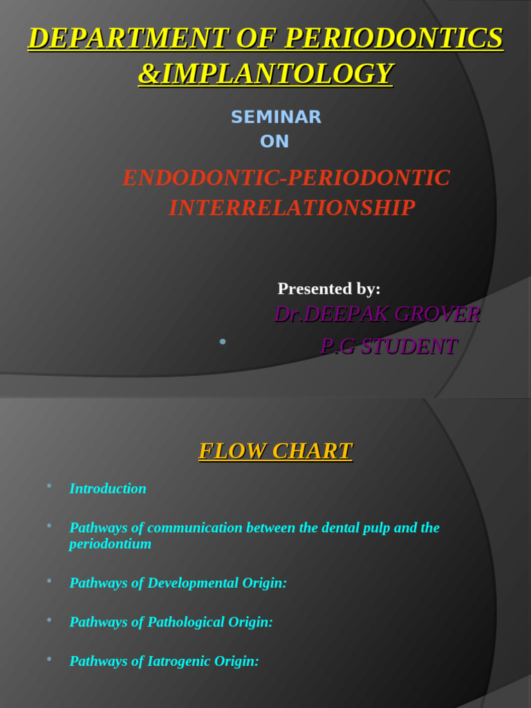 Endodontic-Periodontic Interrelationship | PDF | Periodontology | Human ...