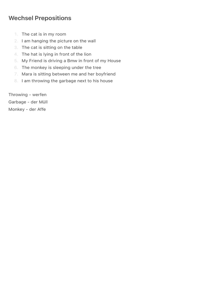 Wechsel Prepositions | PDF