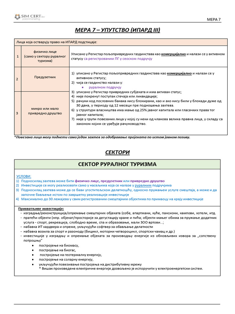 Uputstvo Mera 1 | PDF