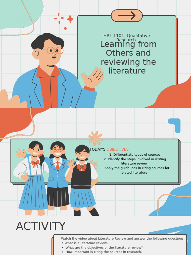 Week 5 Learning From Others and Reviewing The Literatureppt For Paascu ...