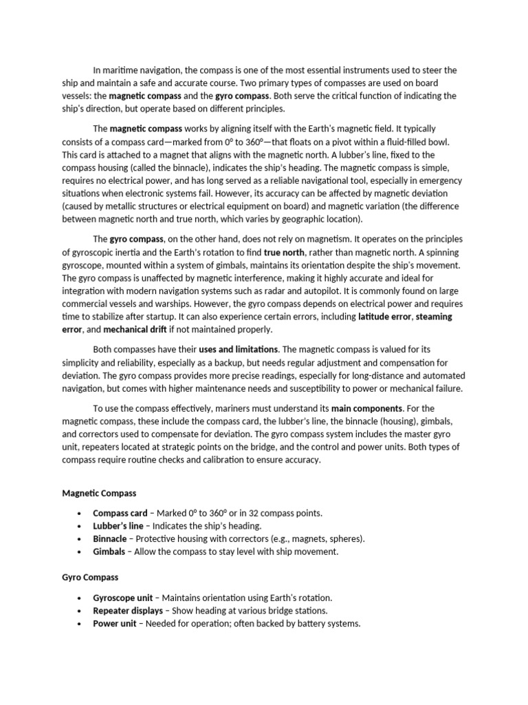 Compass Handout | PDF | Compass | Gyroscope
