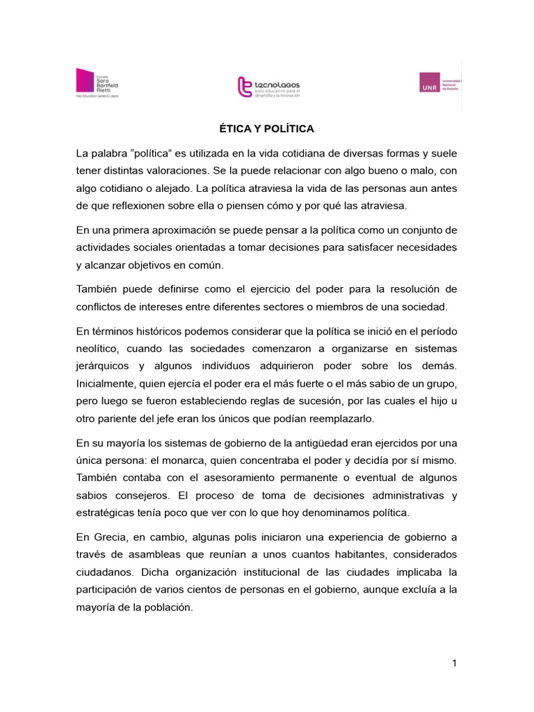 Ética y Política: Definiciones Clave | PDF | Gobierno | Sociedad