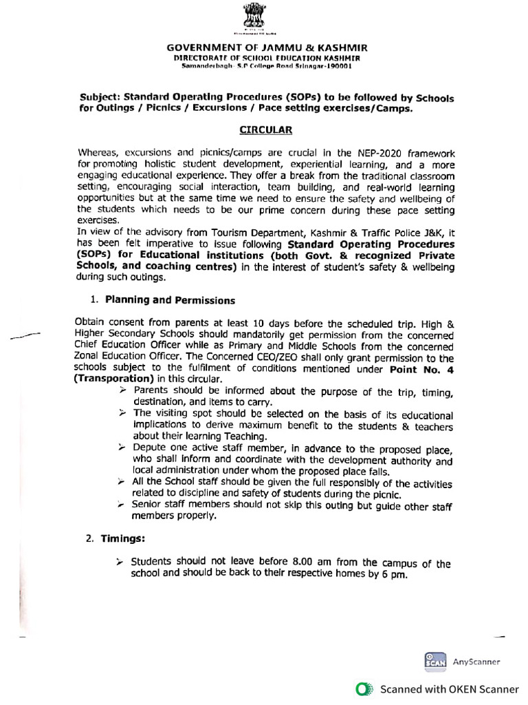 Excursion Circular | PDF