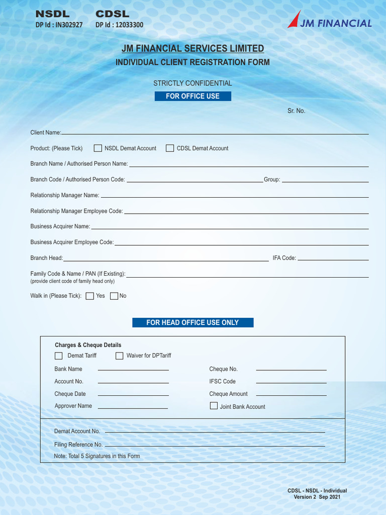 Individual Only DP Account Opening Form | PDF | Identity Document ...