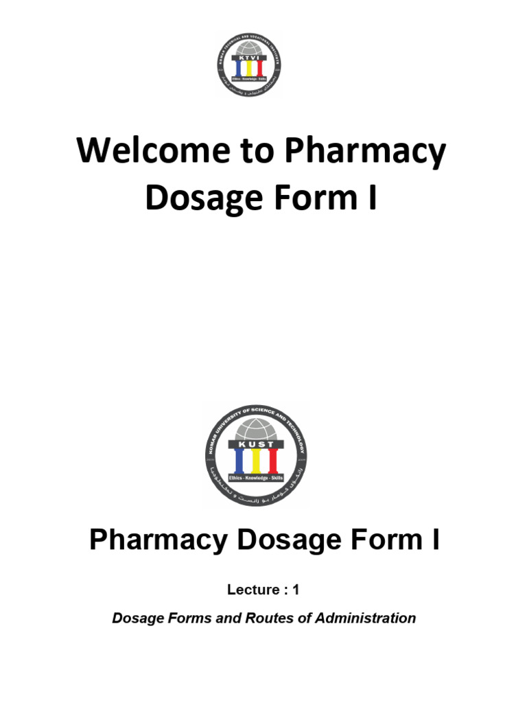Dosage Forms and Administration Routes | PDF | Topical Medication ...