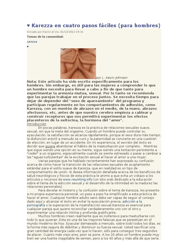 Karezza en Cuatro Pasos Fáciles2 | PDF | Orgasmo | Relaciones sexuales
