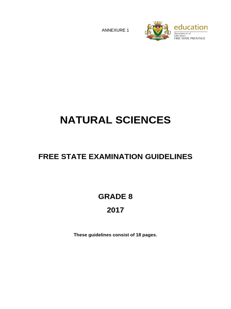 Grade 8 Natural Sciences Exam Guidelines | PDF | Hypothesis | Cartesian ...