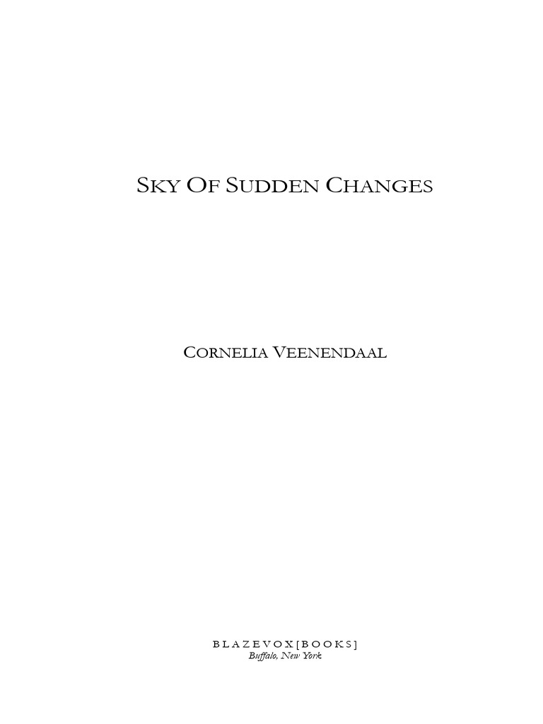 Sky of Sudden Changes by Cornelia Veenendaal | PDF