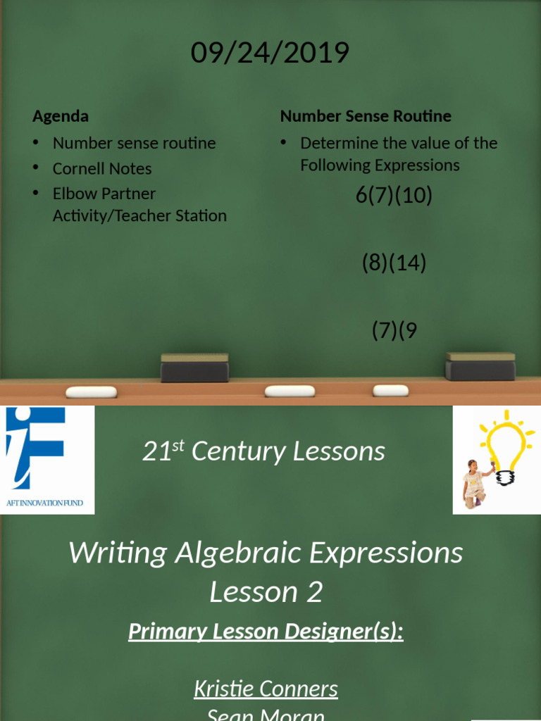 09.24.2019 Interpreting Expressions Introduction Algebra I | PDF ...