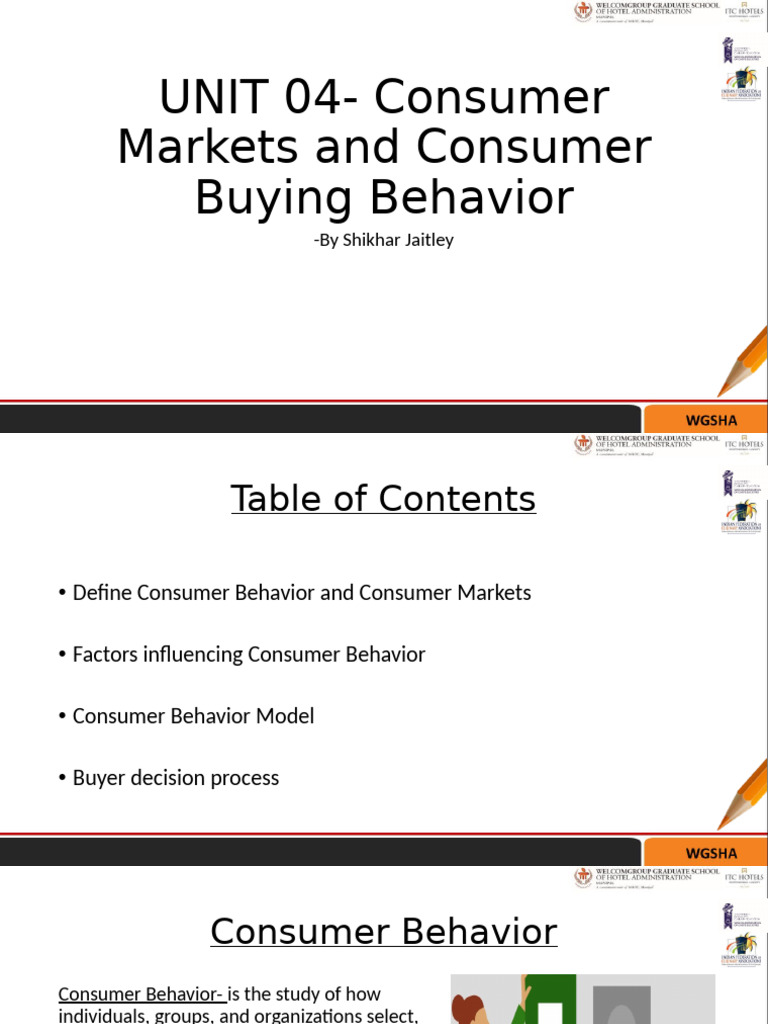 UNIT 04 - Consumer Buying Behavior | PDF | Consumer Behaviour | Behavior