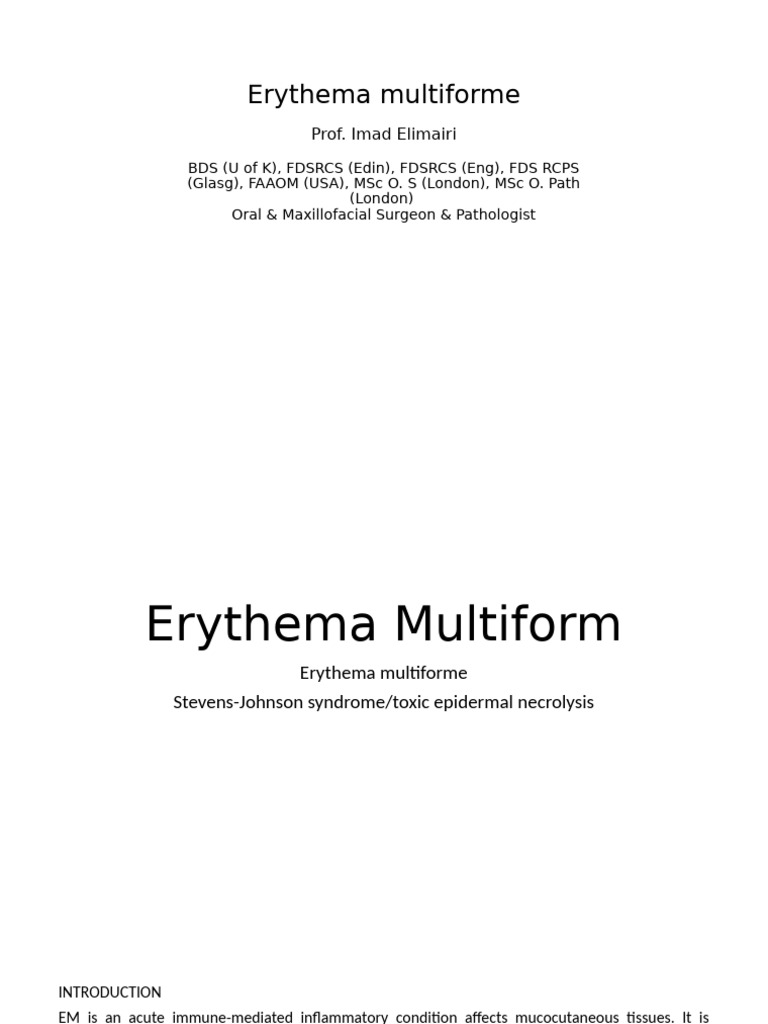 Student Erythema Multiform - Copy | PDF | Interferon Gamma | Clinical Medicine