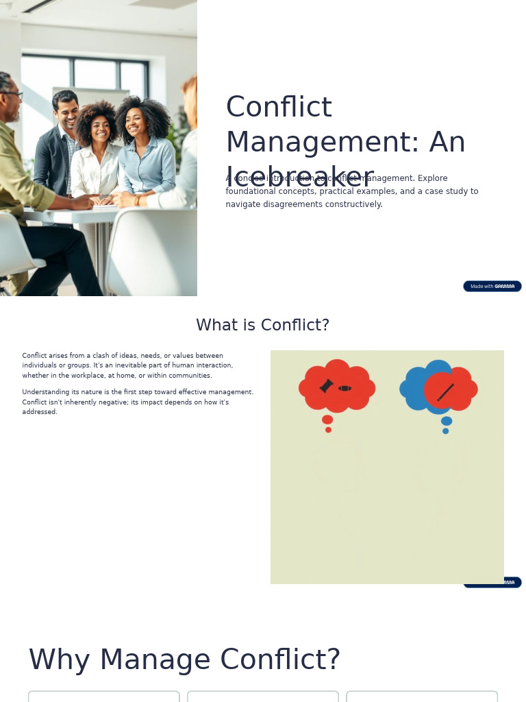 Conflict Management An Icebreaker | PDF | Behavioural Sciences | Psychology