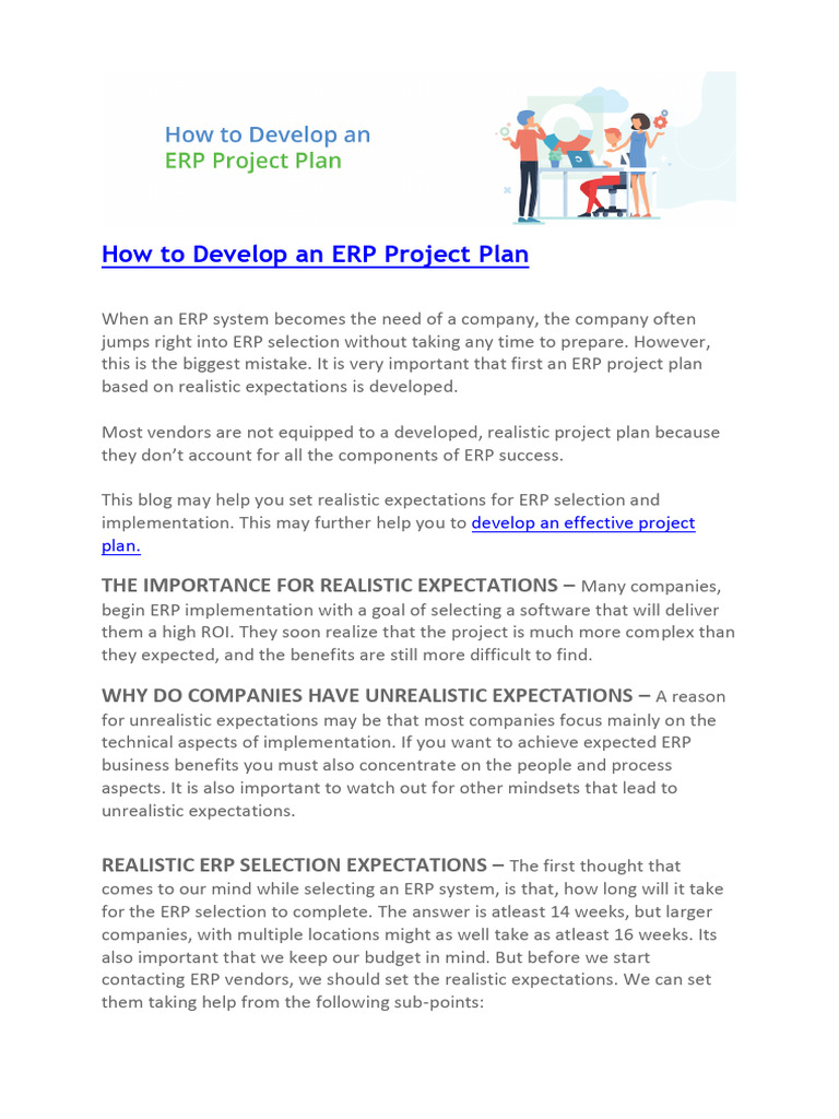 How To Develop An ERP Project Plan | PDF | Enterprise Resource Planning ...