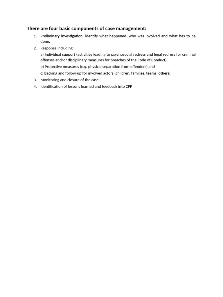 There Are Four Basic Components of Case Management | PDF