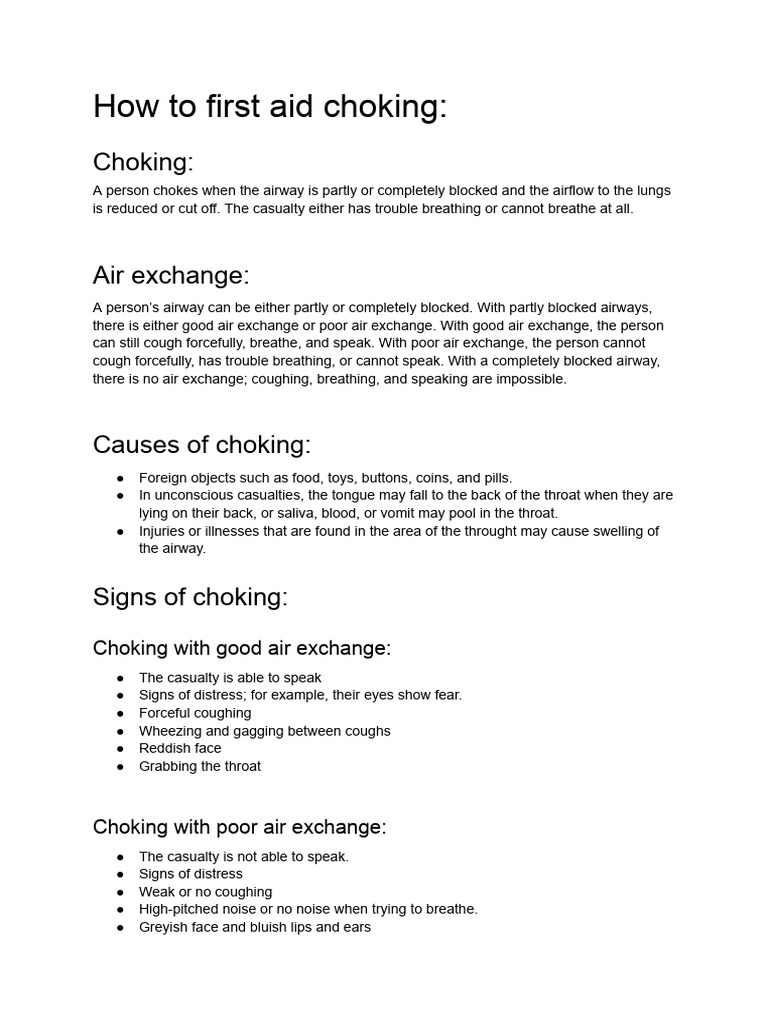 How to First Aid Choking | PDF | First Aid | Medical Specialties