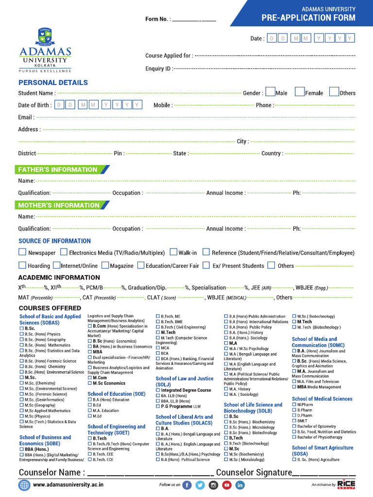 Preapp Form | PDF