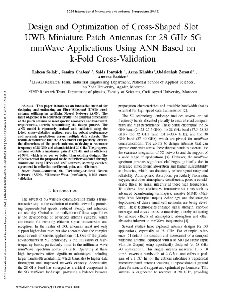 Design and Optimization of Cross-Shaped Slot UWB Miniature Patch ...