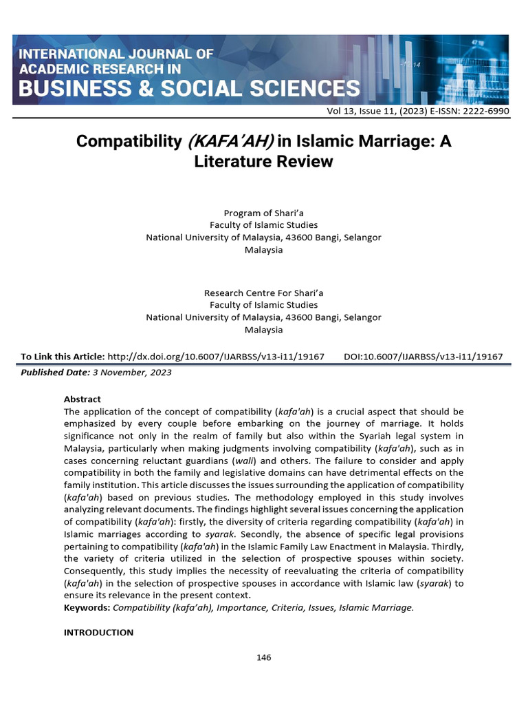 Kafa'ah in Islamic Marriage Compatibility | PDF | Sharia | Hadith