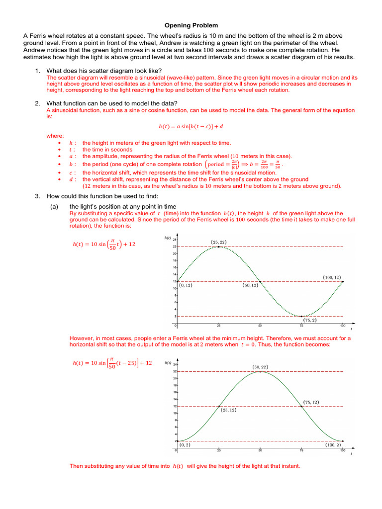 Solving Ferris Wheel Trig Problems | PDF | Function (Mathematics ...