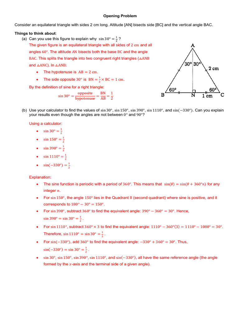 Understanding Sine Values in Triangles | PDF | Triangle | Euclid