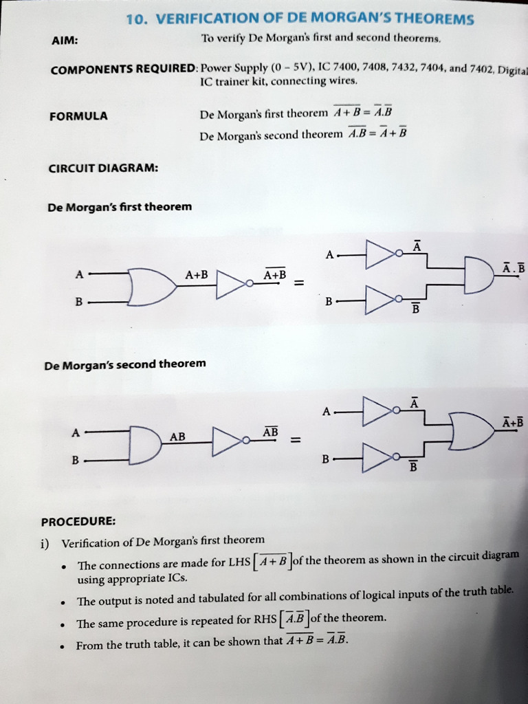 De Morgan's Theorems | PDF