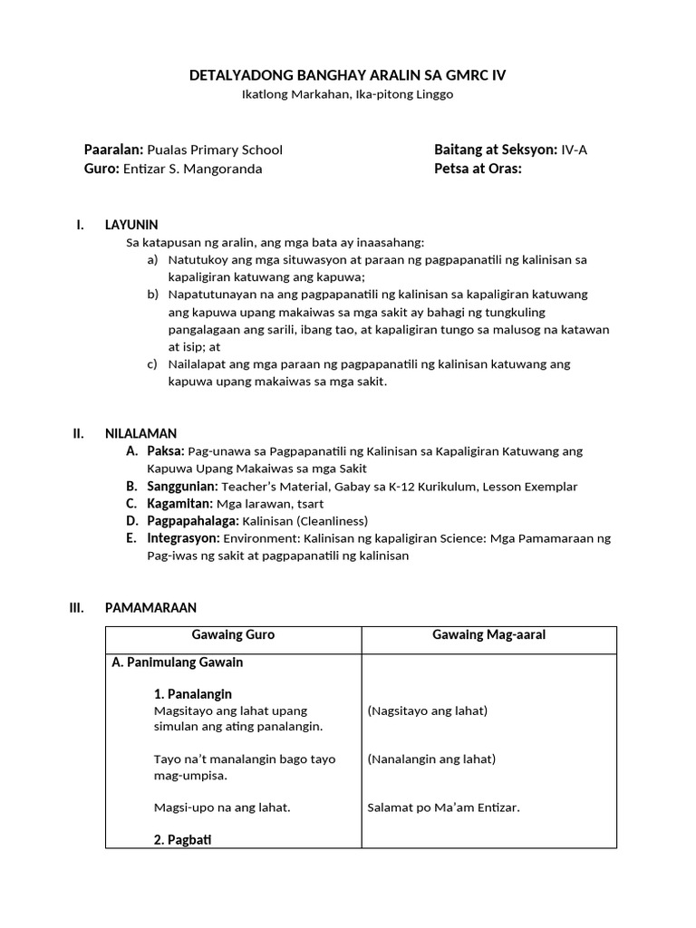 Entizar DLP GMRC Week 7 | PDF