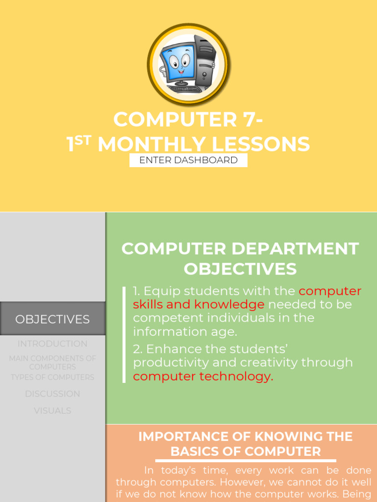 Lesson 1 Fundamentals of Computers | PDF | Personal Computers | Tablet ...