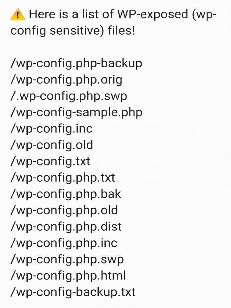 List of Exposed WordPress Files | PDF