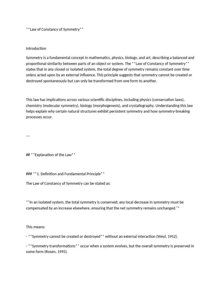 Law of Constancy of Symmetry Explained | PDF | Symmetry | Crystal Structure