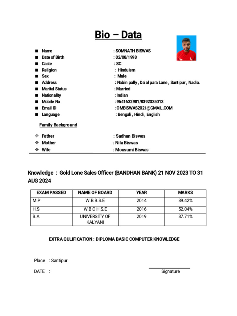 Bio Somnath Biswas Pic C | PDF
