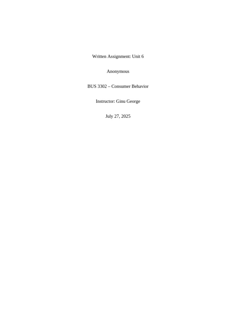 Unit 6 Written Assignment | PDF | Social Psychology | Human Communication