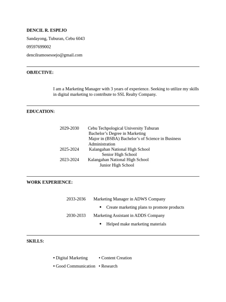 Resumee. Dencil2 | PDF