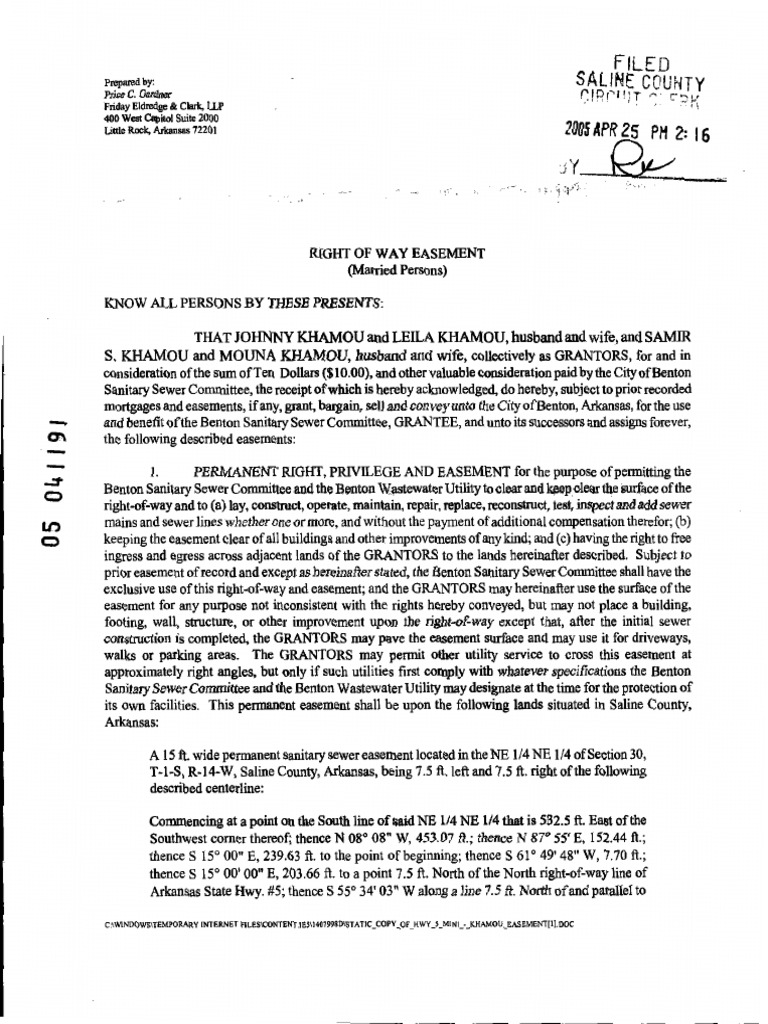 Right of Way | PDF | Sanitary Sewer | Easement