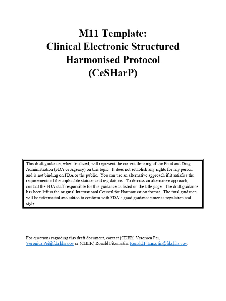 ICH M11 Clinical Protocol Template | PDF | Medicine | Health Care