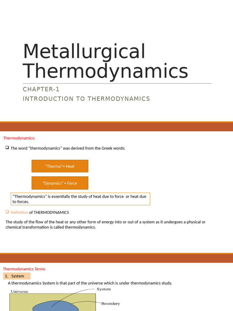 Metallurgical Thermodynamics 1 | PDF | Thermodynamic Equilibrium | Heat