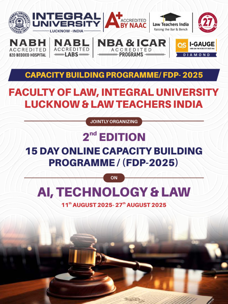 Ai & Law FDP Broucher (16072025) | PDF | Artificial Intelligence | Intelligence (AI) & Semantics