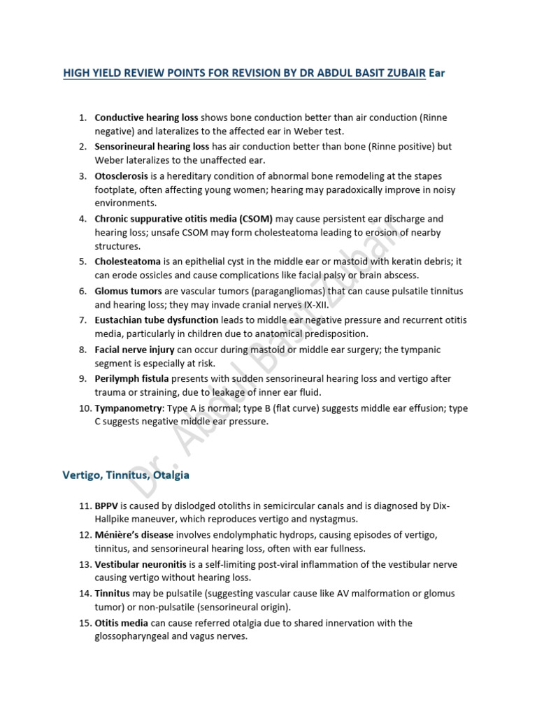 NRE High Yield Points For Revision by DR Abdul Basit Zubair-2 | PDF ...