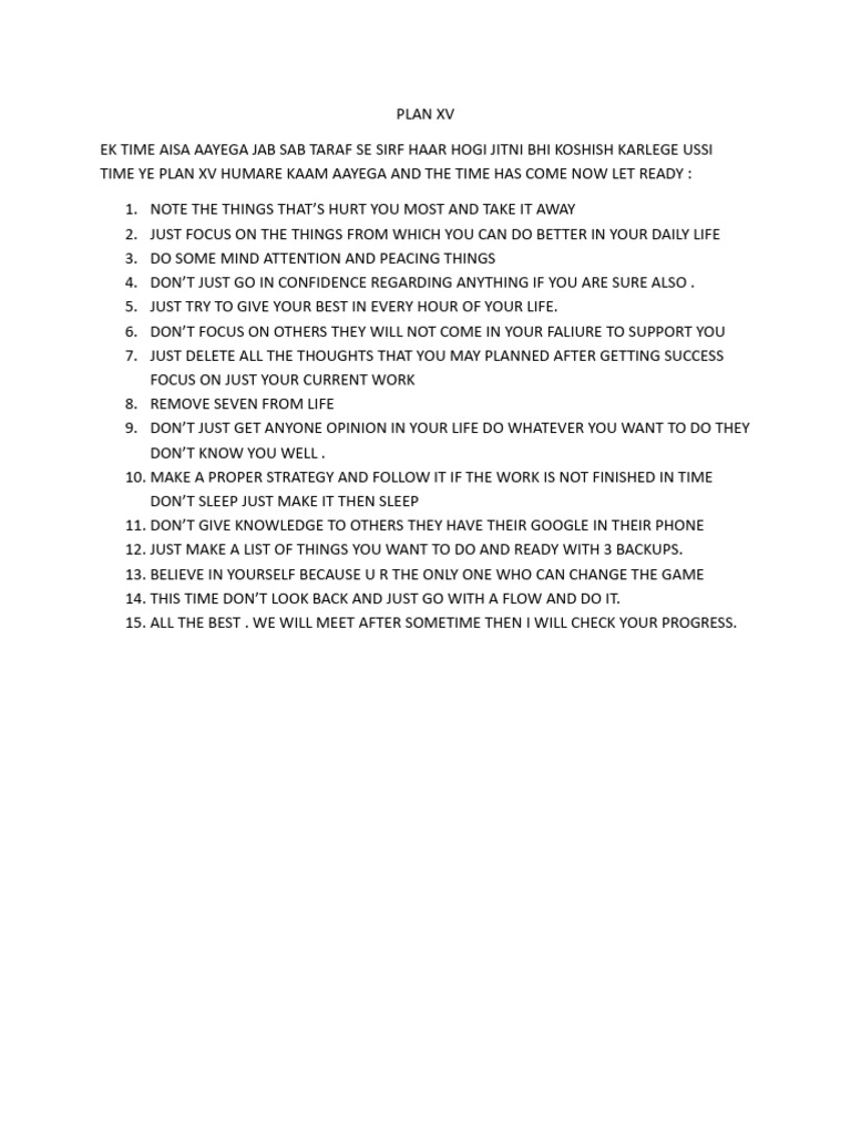 Plan XV | PDF