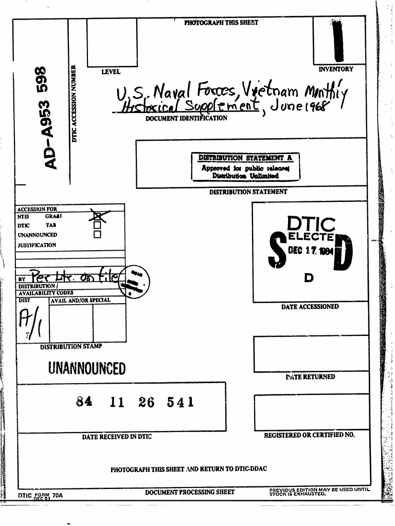 U. S. Naval Forces Vietnam Monthly Historical Summary Jun 1968 | PDF ...