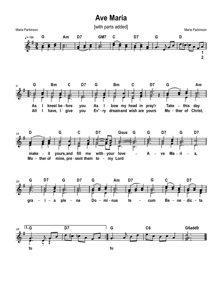 Ave Maria Lyrics and Parts | PDF