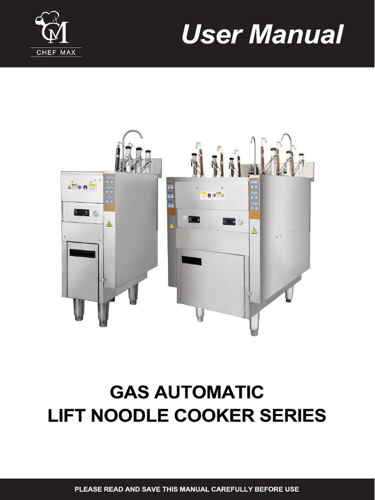 Gas Automatic Noodle Cooker Manual | PDF