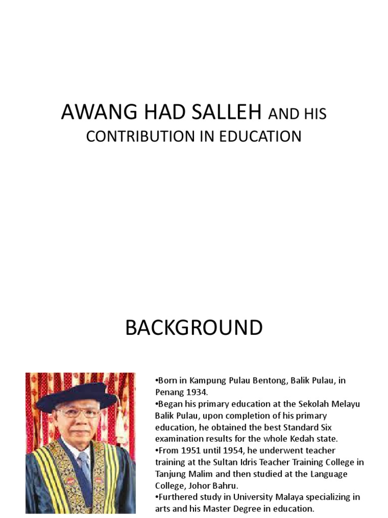 Awang Had Salleh's Educational Legacy | PDF
