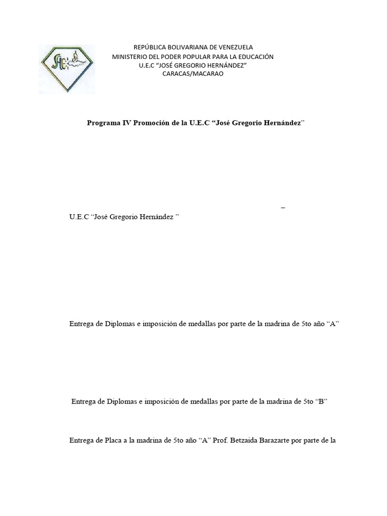 Programa 5to Año | PDF