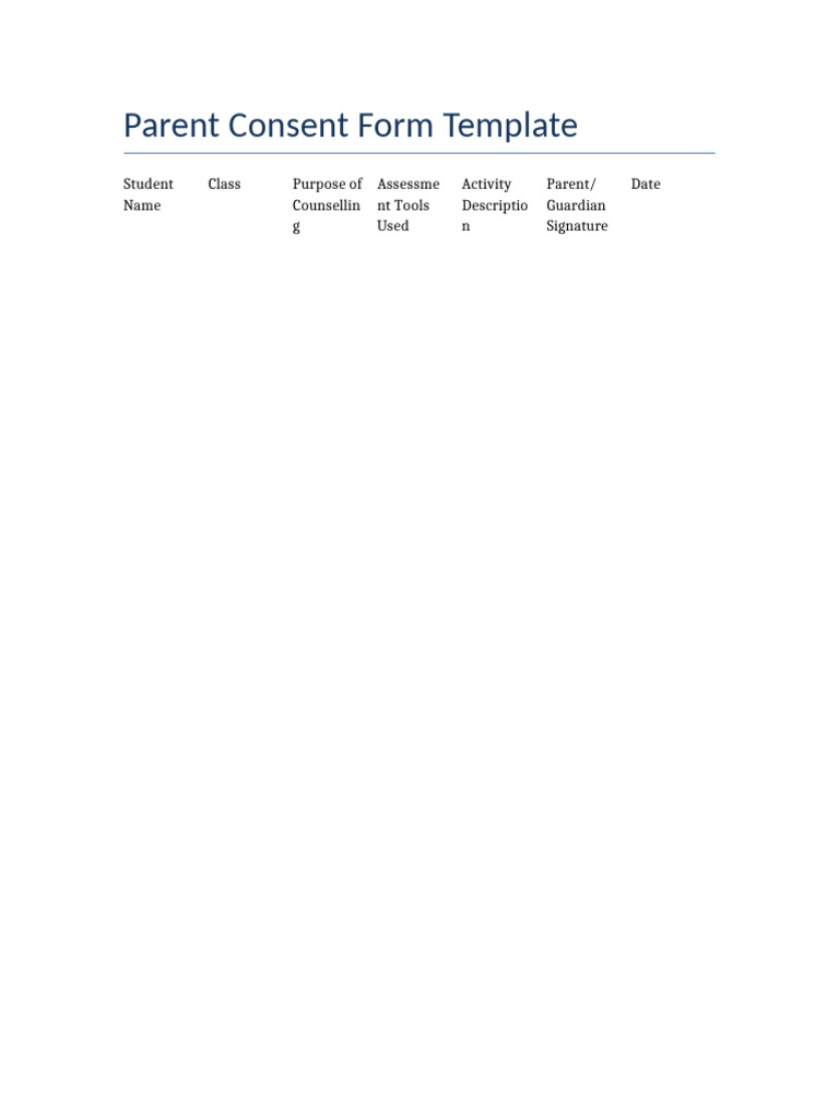 Parent Consent Form Template | PDF